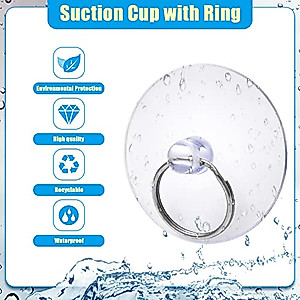 Auvotuis 20Pcs 50mm Suction Cup with Ring, 1.96 Inch Clear Ring Suction Cup Sucker for Window Wall Hook Hanger