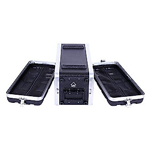 Crossrock Stackable 4U Rack Case, Strong Molded with Heavy Duty Hardware, Shallow 9.5” Depth (CRA8604US)