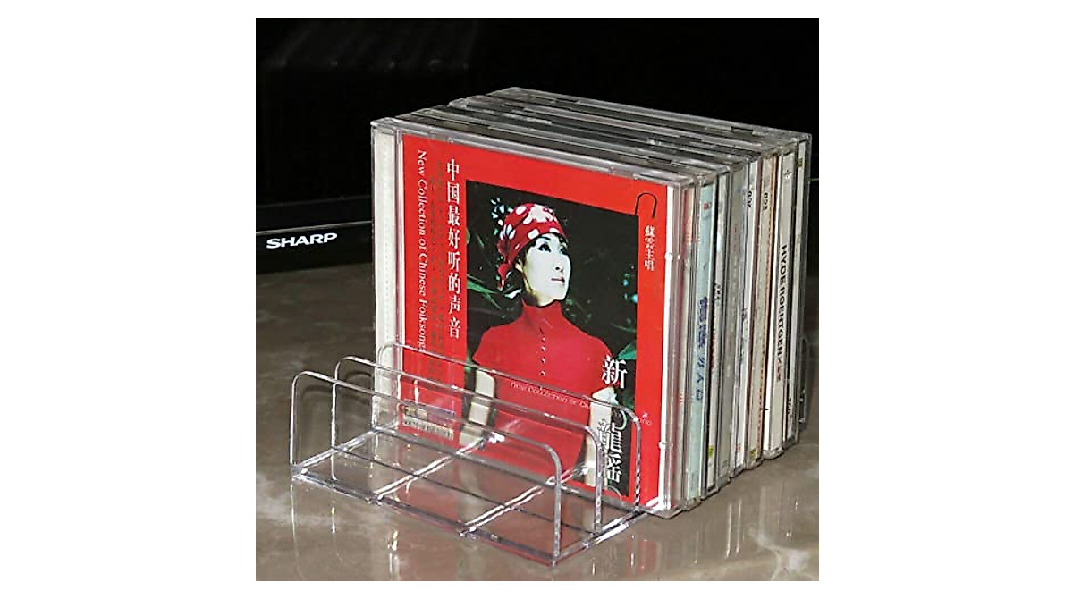 Clear Acrylic CD Holder - Organize Up to 14 CDs Effortlessly