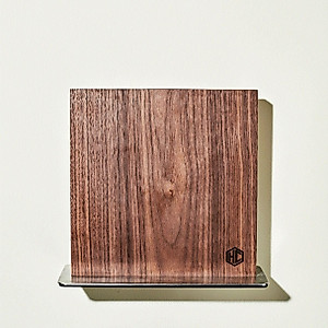HexClad Magnetic Walnut Knife Block Holder with Strong Enhanced Magnets for Multipurpose Storage in the Home and Kitchen