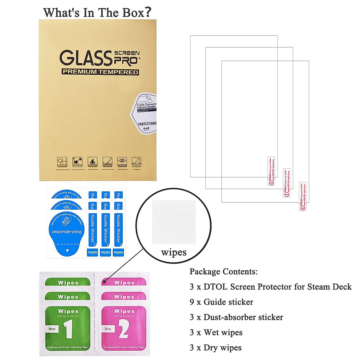 Screen Protector for Steam Deck 7 Inch 2022 Release, 9H Tempered Glass Film Easy Installation/Anti-Scratch/HD Clear for Steam Deck New Version 3 Pack