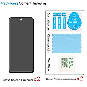 Lokyoo 2 Pack Privacy Screen Protector for Samsung Galaxy A53 5G/ A51 5G/ A52 4G/ A52 5G/ A52s[Anti-Spy Tempered Glass], Ultra HD, Anti-Scratch, Bubble-Free, Easy Install 9H Protective Glass Black