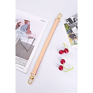 Genuine Leather Plain Strap Replacement Top Handle Leather Strap for Handbag (Yellow, 26 in)