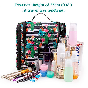JNYCL Hanging Travel Toiletry Bag for Women and Girls, Portable Waterproof Cosmetic Travel Bag, 17 Compartments, Non-slip zipper, Sturdy Hook, Perfect for Daily Use and Travel. (Medium)