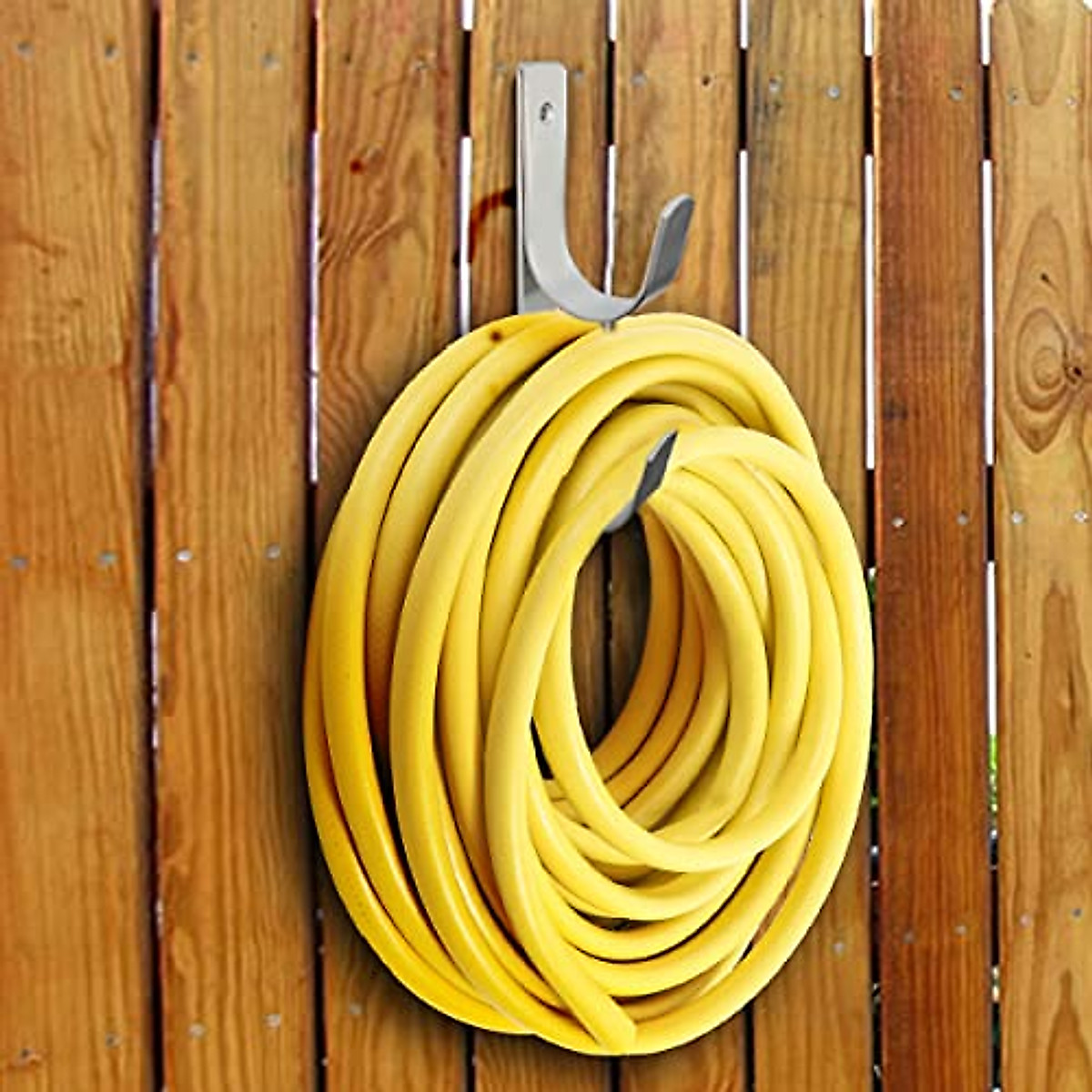 2 PCS Set Wide Pool Pole Hangers Heavy Duty Silver Aluminium Holder Hooks with Screws Perfect Hook Holders for Swimming Pool,Telescopic Poles,Skimmers,Nets Brushes,Vacuum Hose,Garden Equipment Etc