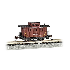 Bachmann Old-Time Caboose - Pennsylvania LINES - N Scale, Prototypical Brown
