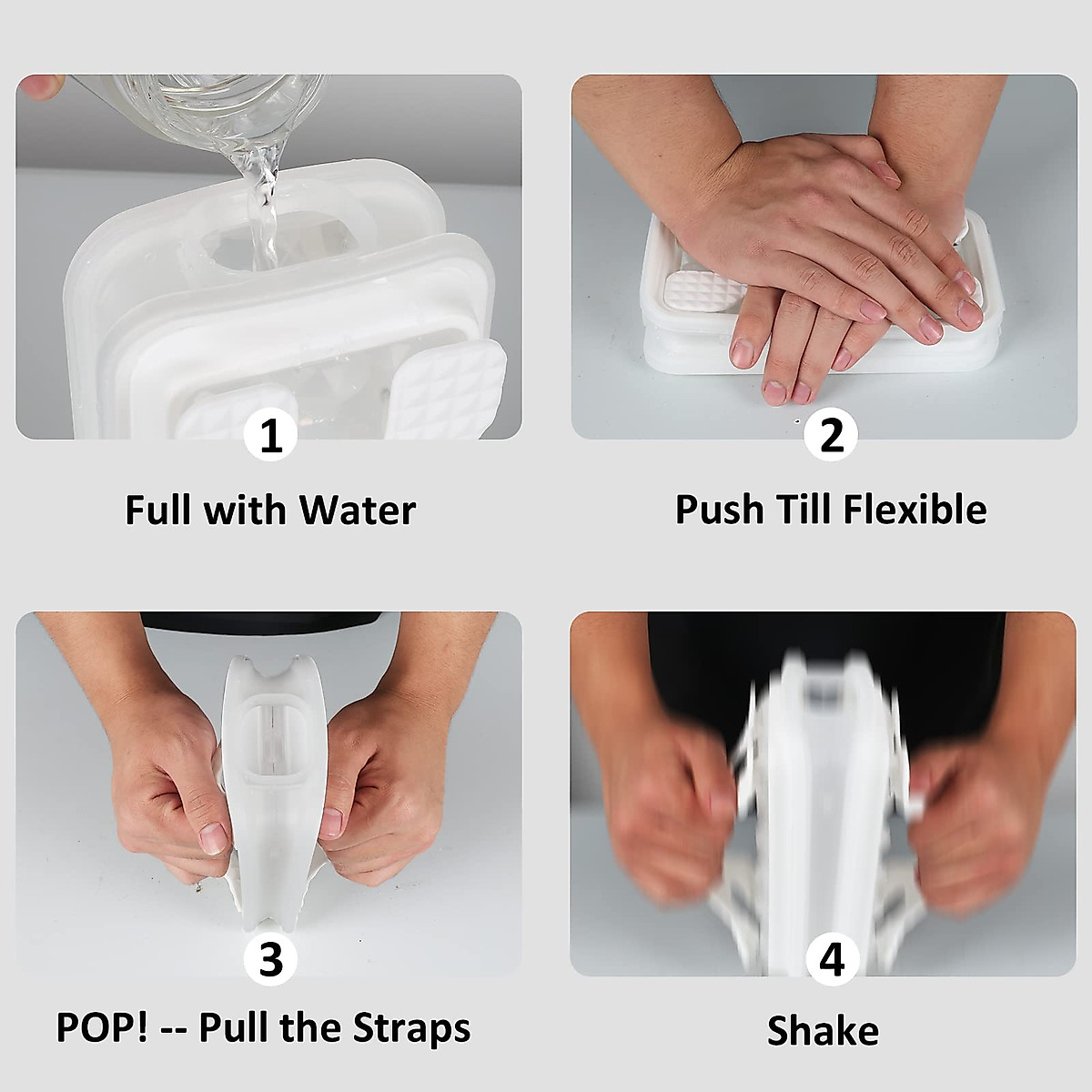 FOGAWA Ice Cube Tray, 2 in 1 Diamond Ice Tray for Freezer, Silicone Ice Cube Tray with Lid Cooling Ice Pop/Cube Molds for Whiskey, Juice, Beer, Cocktail, Coffee,Champagne. 18 Ice Cubes