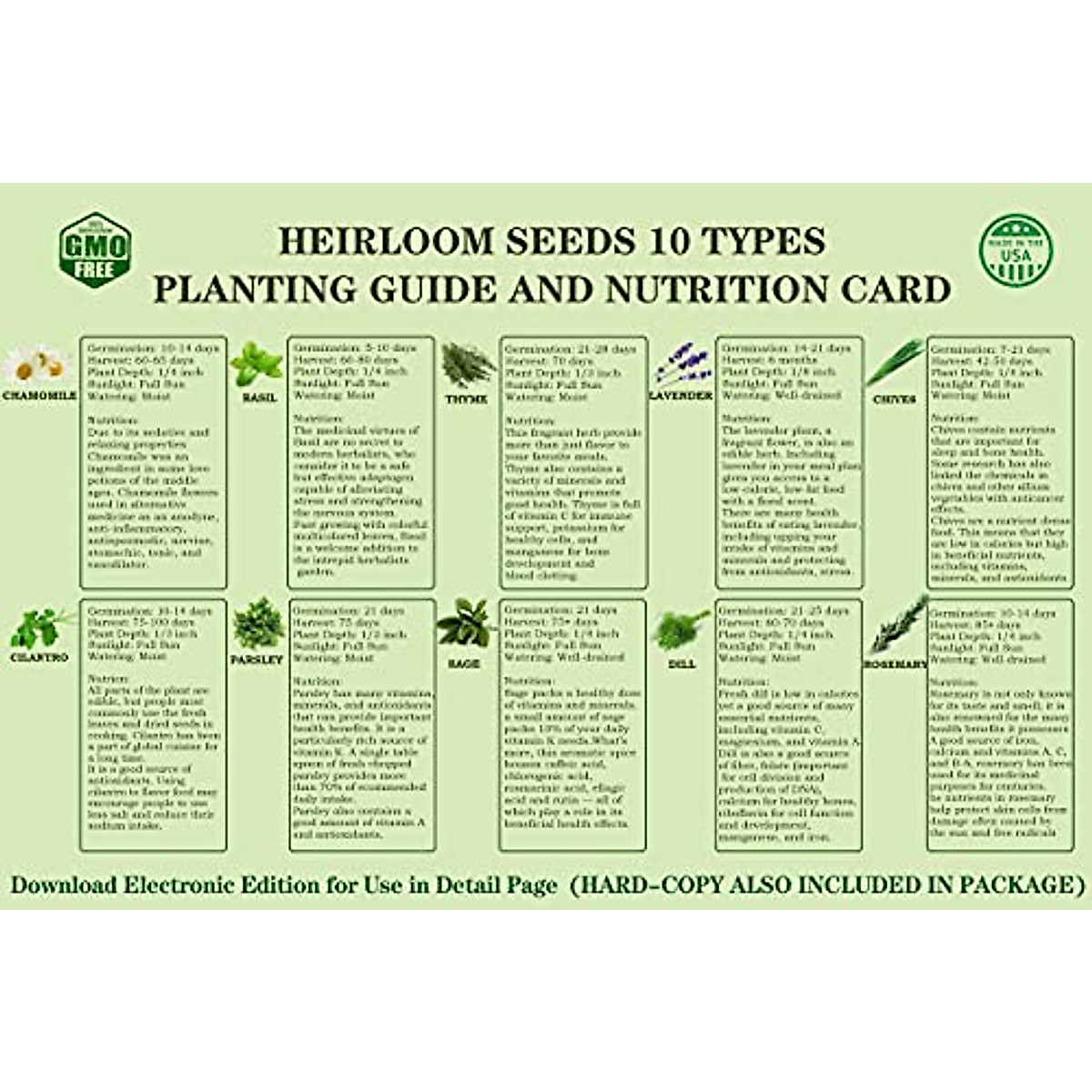 Herb Garden Windowsill Starter Kit - 10 Herb Indoor Kitchen Growing Herb Complete Set Including Everything for Beginner - DIY Garden Gifts for Kid Adult