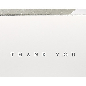 Papyrus Thank You Cards with Envelopes, Silver Border (16-Count)