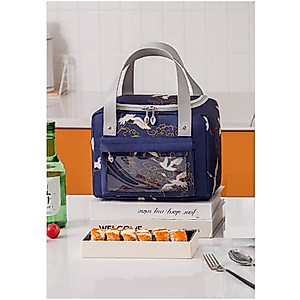 ISJ Co Large Insulated Waterproof Thermal Lunch Bag with Stainless Steel Utensils