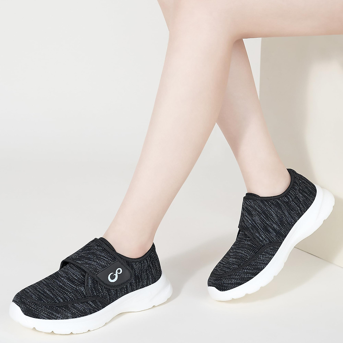 Ablanczoom Women's Fashion Sneakers Tennis Shoes-Womens Comfort Lightweight Slip On Sneaker Breathable Mesh Casual Walking Shoes Black