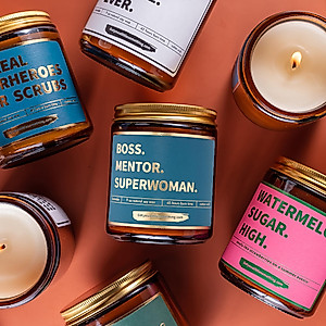 Got You A Little Something Boss Mentor Superwoman Lavender Vanilla Soy Candle ; Boss Lady Appreciation Gift for Christmas Retirement or New Job Promotion ; Thank You Gifts for Women for Boss Day