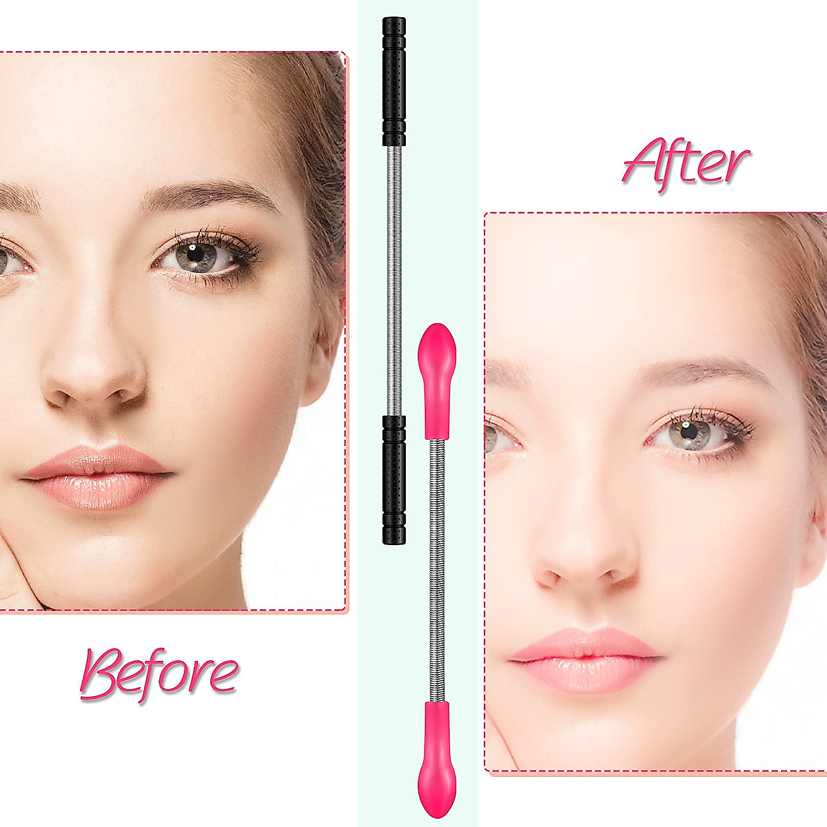 6 Pieces Spring Facial Hair Remover with Eyebrow Remover Trimmer Beveled Tweezers Threading Hair Removal Face Epilator Tool for Women Removes Hair on The Upper Lip Chin Cheeks