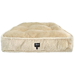 Bessie and Barnie Mid Shag Natural Husky Luxury Extra Plush Faux Fur Rectangle Pet/Dog Bed (Multiple Sizes)