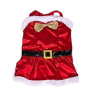 Doggy Parton Red Faux Fur Trimmed Dollys Little Holiday Dress for Pets, Medium