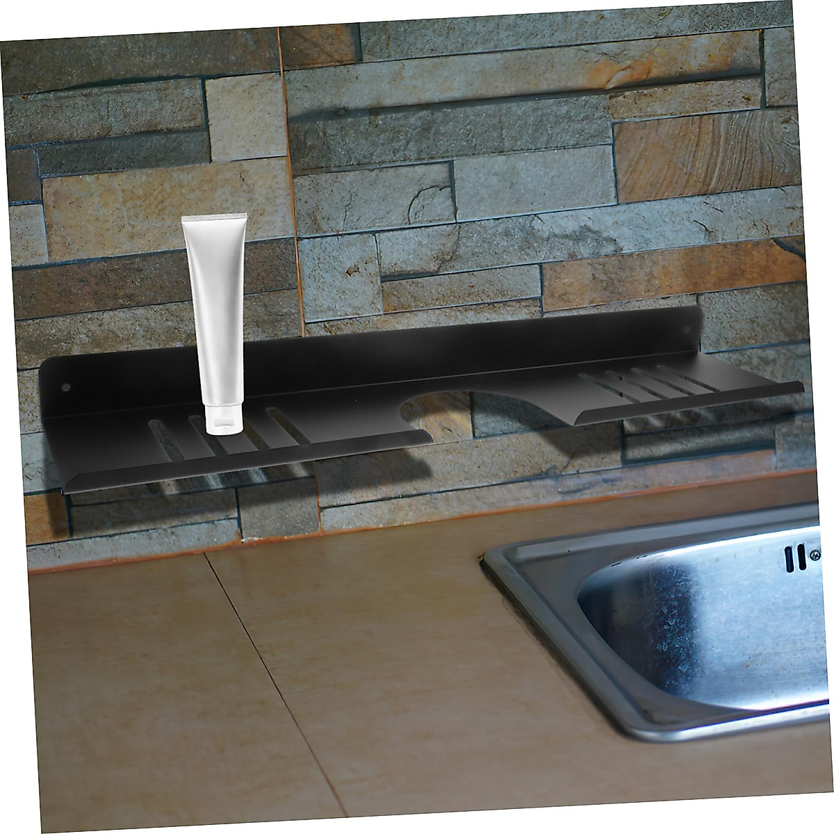 BRIGHTFUFU Bathroom Storage Wall Mounted Rack Shelves steel shelf wall mount shelves bath organizer wall stand shelves steel shelves decorative shelves steel shelving toilet