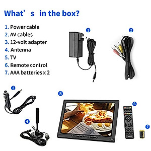 OAKCHA 13.3 Inch Small TV,Portable TV with Antenna ATSC Tuner,HDMI/AV Input,USB Port,Rechargeable Battery Operated,Suitable for Kitchen RV Car Camping