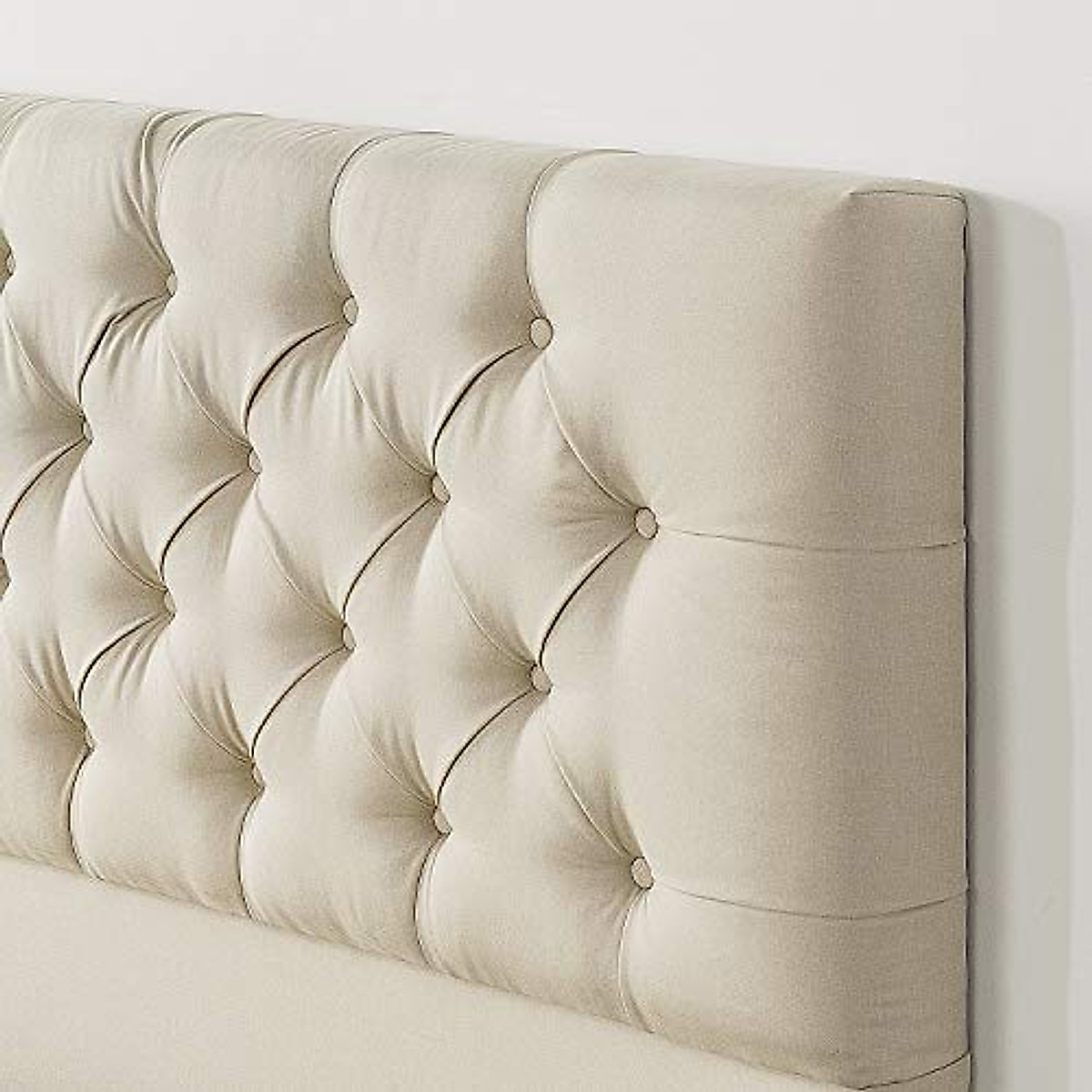 ZINUS Misty Upholstered Platform Bed Frame, Mattress Foundation, Wood Slat Support, No Box Spring Needed, Easy Assembly, Taupe, Full