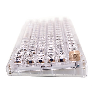 GK GAMAKAY 113 Keys Transparent PC Keycaps Set with 2.75 Shift, ASA Profile Keycaps for SN75 98% 75% Layout MX Gateron Kailh Switch Mechanical Gaming Keyboard (Amber Clear)