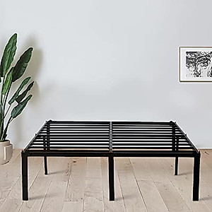 Veezyo Metal Bed Frame Full - 18 Inch Black Metal Platform Bed Frame, Easy Assembly with Large Storage Space, 3,500lbs Heavy Duty, No Box Spring Needed (Full)