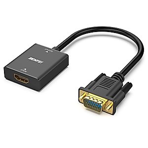 BENFEI HDMI to VGA, Uni-Directional HDMI Computer to VGA Monitor Adapter (Female to Male) with 3.5mm Audio Jack Compatible with TV Stick, Computer, Desktop, Laptop, PC, Monitor, Projector, Roku, Xbox