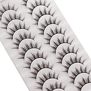 Manga Lashes, Anime Lashes Natural Look Wispy Soft Lashes Look Like Clusters 10 Pairs Pack