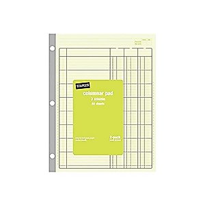 Staples 217836 Columnar Books 100 Pages Green 2/Pack (217836Abf)