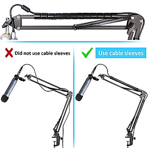 Ember Microphone Stand Shock Mount - Scissor Mic Boom Arm with Cable Sleeve Mic Pop Filter Windscreen Compatible with Blue Ember Microphone by YOUSHARES