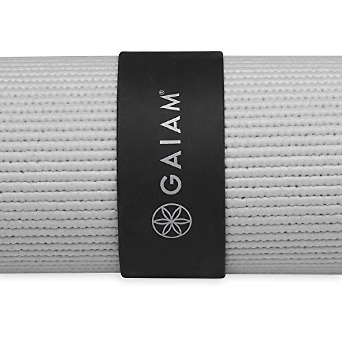 Gaiam Yoga Mat Strap Slap Band - Keeps Your Mat Tightly Rolled and Secure, Fits Most Size Mats (20"L x 1.5"W), Black