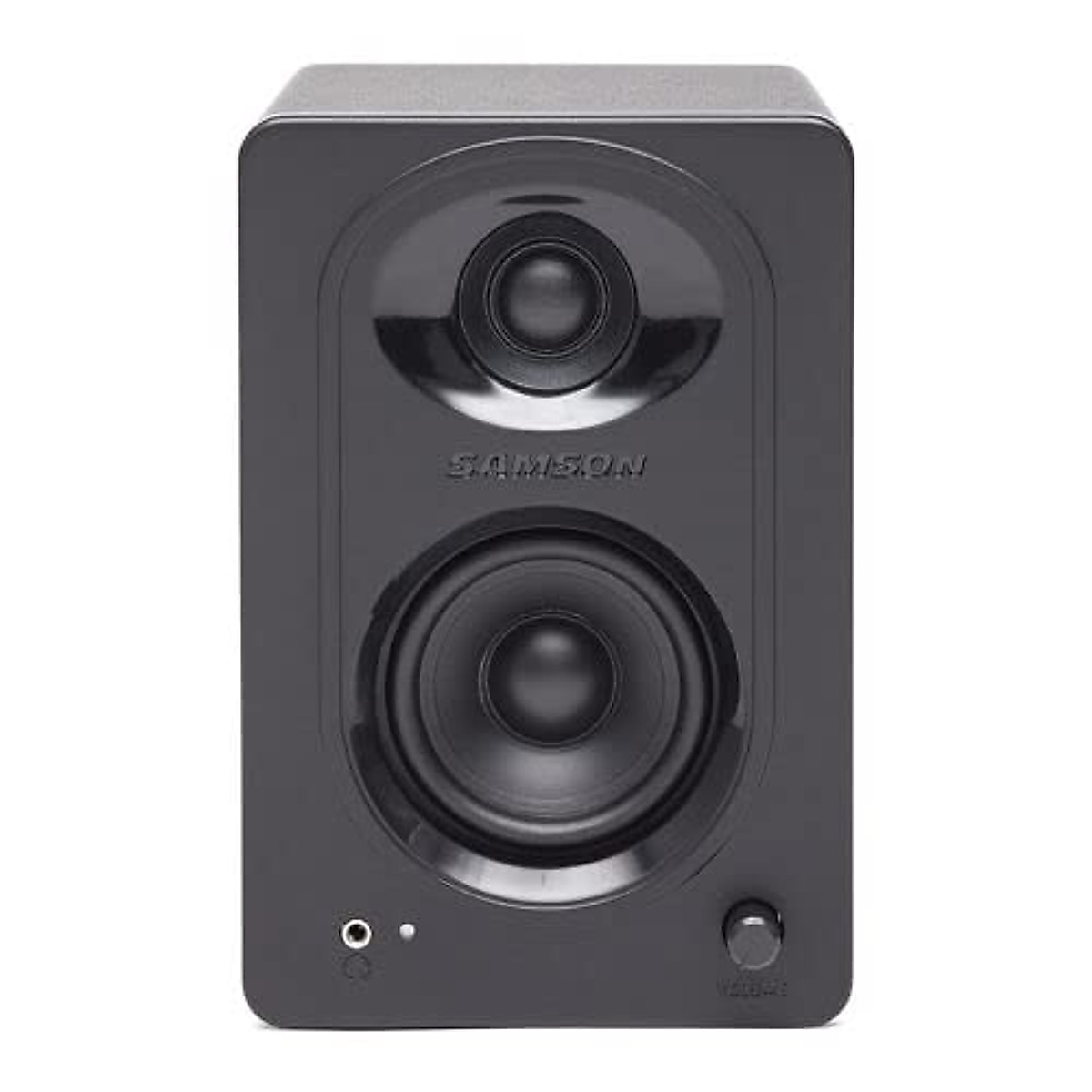 Samson SAM30 3-Inch Powered Studio Monitors Pair Featuring Polypropylene Woofer and 3/4-inch Silk-Dome Tweeter in MDF with Textured Vinyl Covering (Black)
