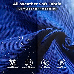 ovios Patio Modular Sectional Sofa, Outdoor Wicker Rattan Middle Sections Couch with Comfy Cushions, Modern Wicker Rattan Deep Seat Chairs for Furniture Set, Navy Blue