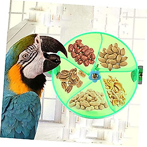 Mipcase System Accesssories Wheel Feeder Cages Creative Parakeet Rotate for Puzzle Conure Parrots Feeding Training Toy Rotating Feed Shredder Case Bird Storage Foraging Parrot Cockatiel