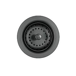 Plumb Pak K5414BLK Keeney Stainless Steel Kitchen Sink Strainer with Fixed Post Basket, Fits Standard 3-1/2-Inch Openings, 3-1/2 In. to 4 In, Black
