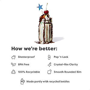 TOSSWARE POP 16oz Mason, Premium Quality, Recyclable, Unbreakable & Crystal Clear Plastic Drinking Jar, 12 Count (Pack of 1)