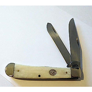 Moore Maker 5202C White Smooth Bone Handle 2 Blade Trapper