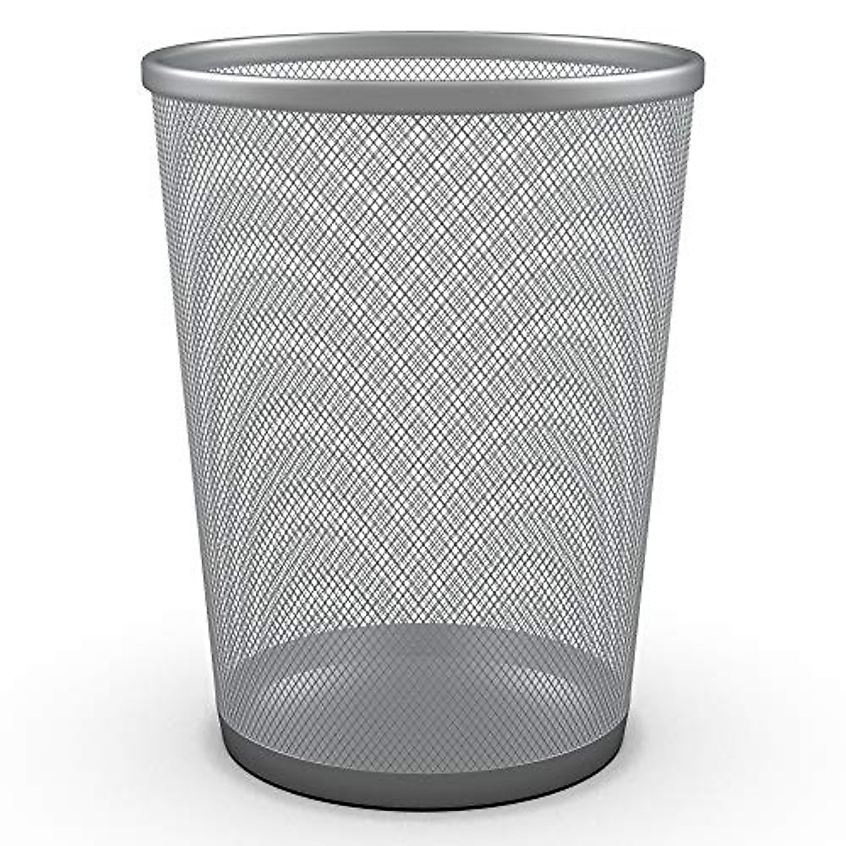 Zuvo Metal Wire Mesh Waste Basket Garbage Trash Can for Office Home Bedroom Height 10.1" Width 10", 4 Gallon (16 Quart) (2, Silver)