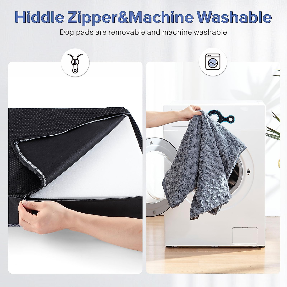 JOEJOY Orthopedic Dog Bed for Medium Small Dogs, Egg-Crate Foam Dog Bed with Removable Waterproof Cover, Soft Rose Plush Pet Bed Mat with Non-Slip Bottom, Machine Washable (30"x20"x3")