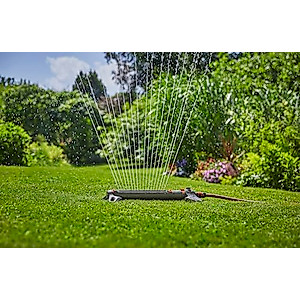 Gardena AquaZoom 18714 Fully Adjustable Oscillating Sprinkler, for Flexible, Leak Proof and Precise Watering, Up to 3800 sq. feet (350 sq. Meters), Made in Germany, 5 Year Warranty.