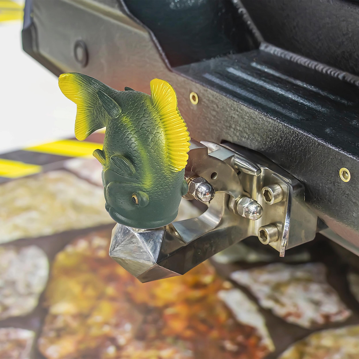 Rivers Edge Products Trailer Ball Cover, 1 7/8 to 2-Inch Trailer Hitch Ball Cover, Fishing Tow Ball Protector, Funny Towing, Trailer, Truck, or RV Accessories, Bass