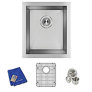 Elkay Crosstown 16 Gauge Stainless Steel 16" x 18-1/2" x 10", Single Bowl Undermount Sink Kit , Polished Satin - EFU131610TC