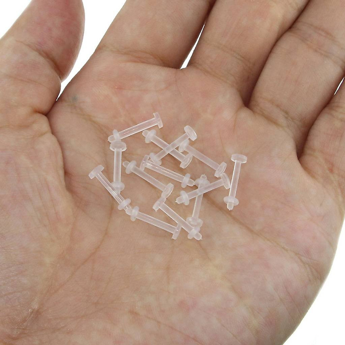 Oasis Plus 10pcs 14G Clear Flexible Bioplast Retainer Lip Studs Monroe Labret Belly Rings Snake Bites Eyes Piercing