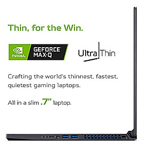 Acer Predator Triton 500 Thin & Light Gaming Laptop, Intel Core i7-8750H, GeForce RTX 2080 Max-Q, 15.6" Full HD 144Hz 3ms G-Sync IPS Display, 16GB DDR4, 512GB PCIe NVMe SSD, RGB KB, PT515-51-75L8