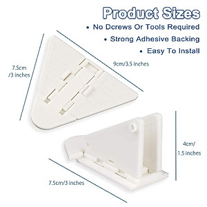 6-Pack Sliding Door Locks for Baby Safety, Viaky Child Cabinet Proofing Strong Adhesive Safety Latch for Sliding Closet/Shower/Patio/Window/Wardrobe (White)