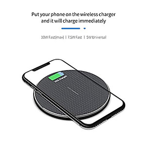N/A Qi Wireless Charger+External Receiver for Samsung Galaxy A12 A22 A32 A42 A52 A72 4G 5G Black