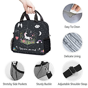 Unicorn Lunch Bag, Reusable Insulated Unicorn Lunch Box for Boys Girls, Portable Lunch Tote Bag with Shoulder Strap for Teens(Unicorn)