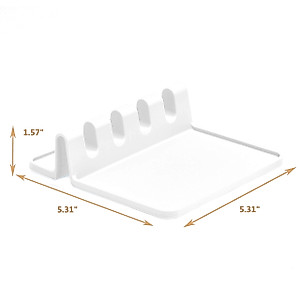 Silicone Spoon holder for Stove Top with Drip Pad Heat Resistant, BPA Free Utensil Rest & Spoon Rest for Kitchen Counter - Grill Utensil Holder for Spatulas, Tongs, Ladles (white)