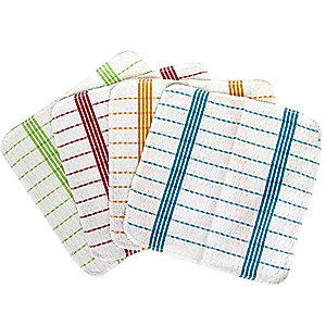 Multi-Purpose Cleaning Cloths , Kitchen Cleaning Towel , Wash Cloth , Dish Cloth ,Perfect for Kitchens, Dishes, Car, Dusting, Drying Rags, 11.5 x 11.5", Set of 10 - Teal Lattice