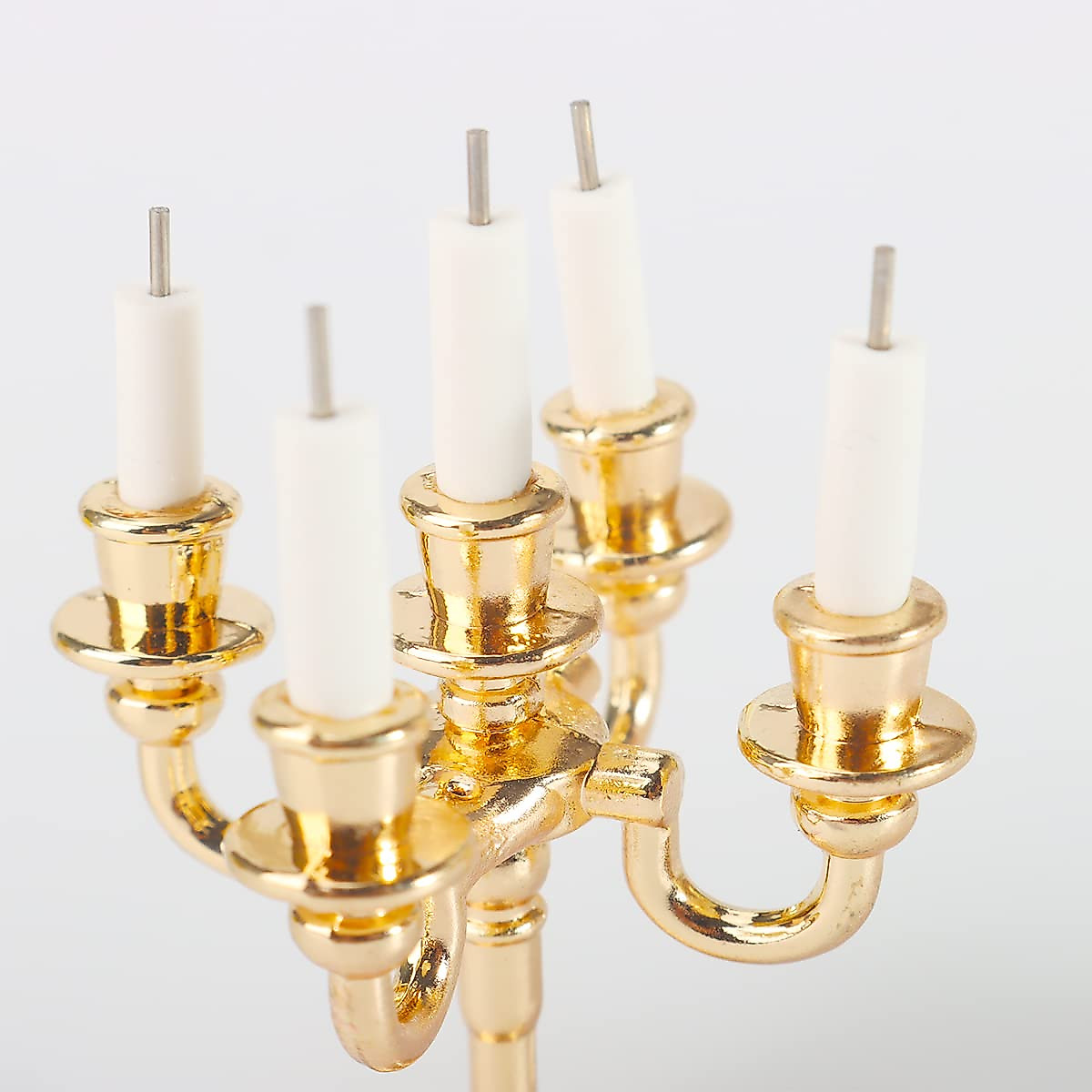 3 Pieces Miniature Lamp Candle 1:12 Hanging Lamp Arm Candles Luxury Chandelier Mini Ceiling Light Lamp Mini House Accessories(Gold)