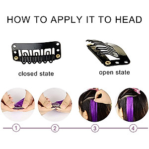 XIRANWEN 18pcs 21Inch Colored Hair Extensions Clip in/on Wig Pieces for Girls, Hairpieces Heat-Resistant Straight Party Highlight Multicolors Accessories Halloween Christmas Gift (Sapphire blue+Teal)