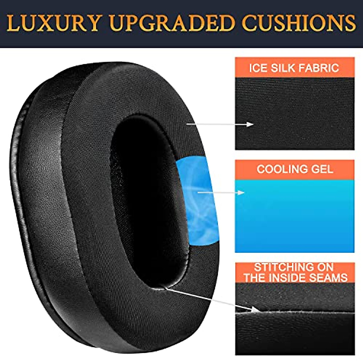 SOULWIT Cooling-Gel Earpads Replacement for Razer BlackShark V2/BlackShark V2 Pro Gaming Headset (Do Not fit New Blackshark V2 Pro, 2023 Edition), Ear Pads Cushions with Noise Isolation Foam